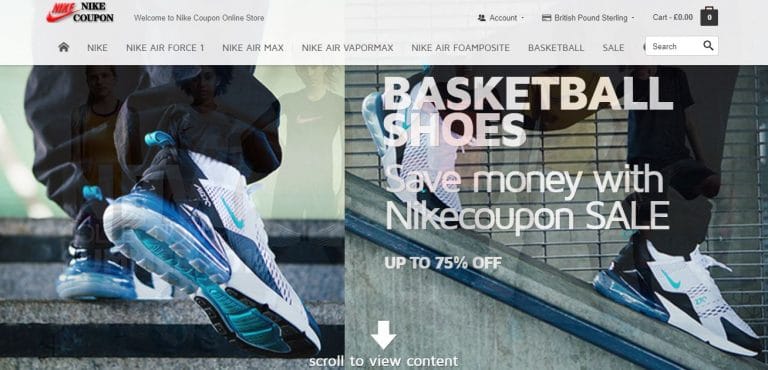 nikecoupon.com questionable online store Nike - Fakes, Scams and frauds ...